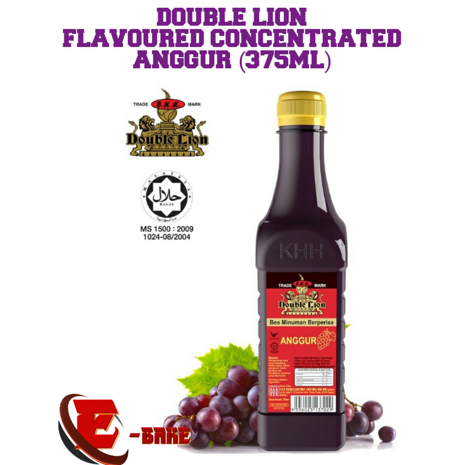 {ANGGUR} [375ML] DOUBLE LION FLAVOURED CONCENTRATE | HALAL | Shopee ...