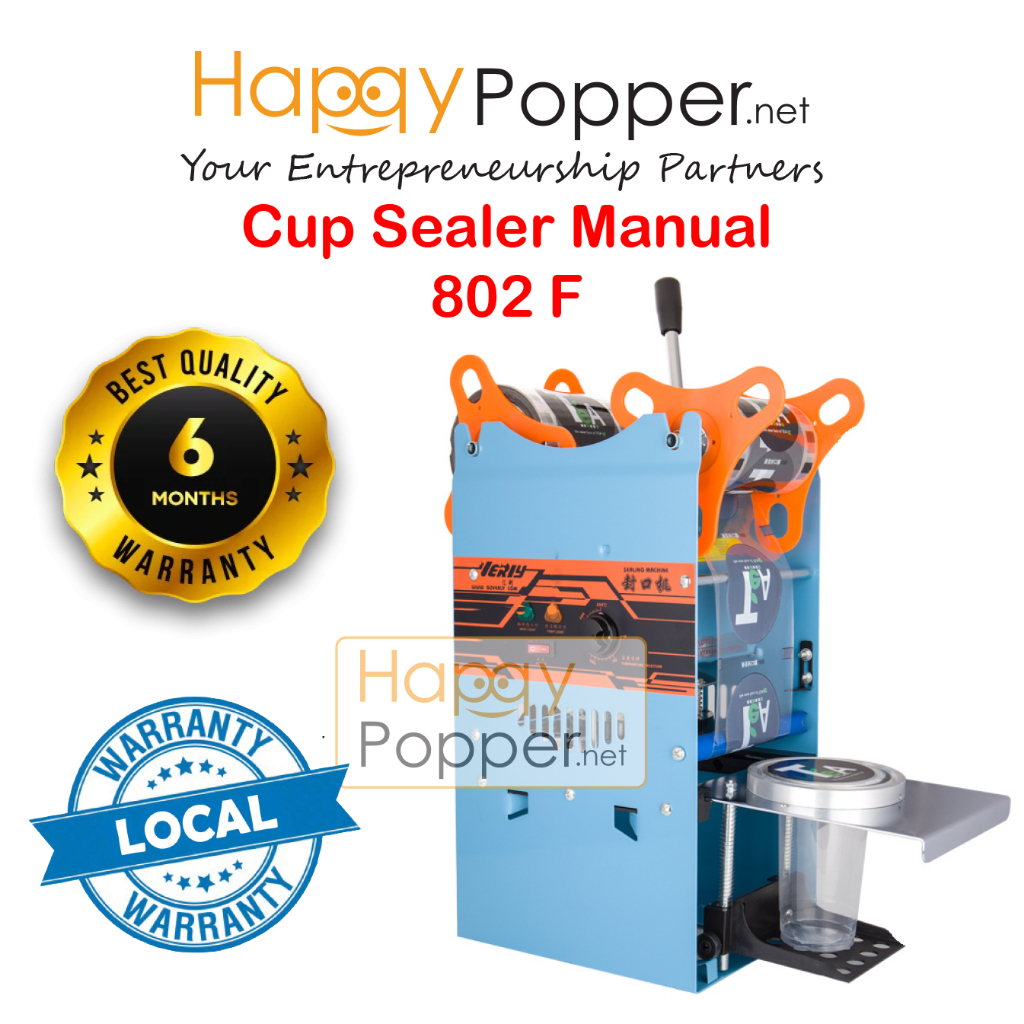 Happypopper Commercial Cup Sealer Machine Manual Electric WY-802D WY-802F Bubble Tea Cup Sealer ...