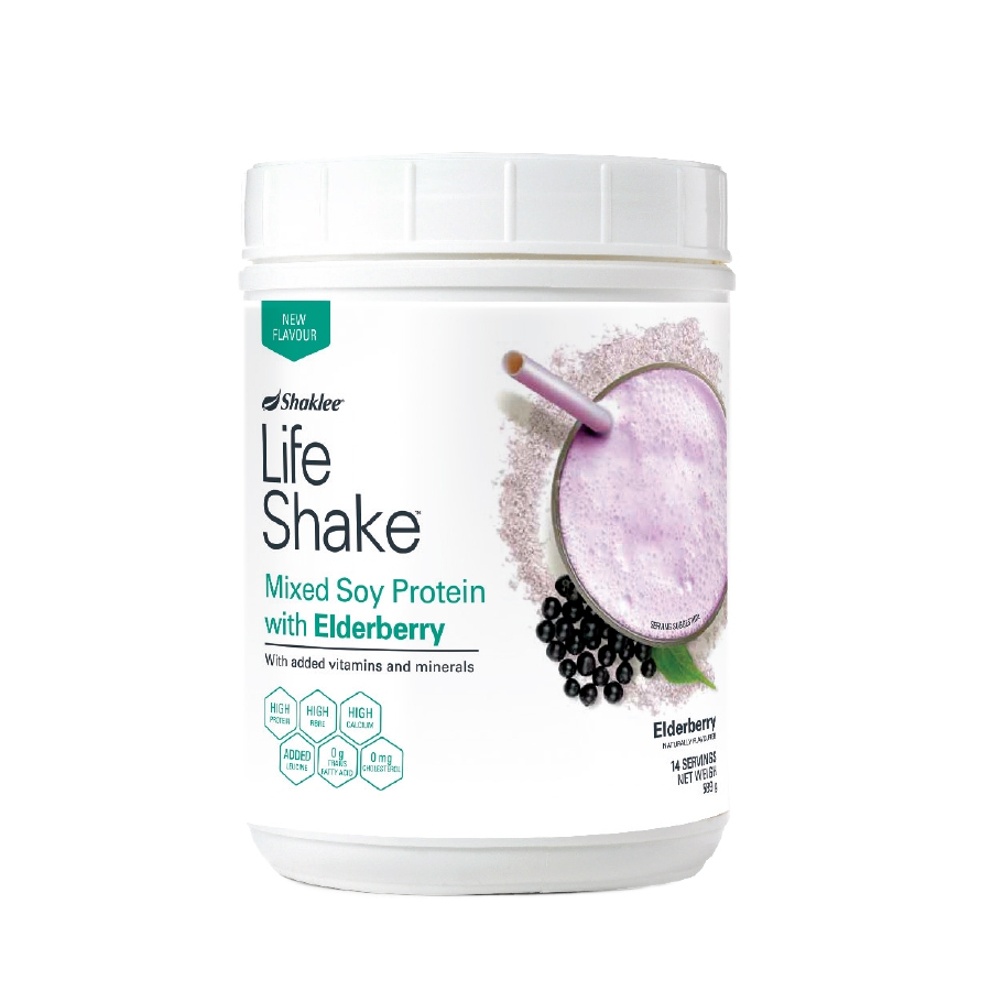 Shaklee Shak Lee Life Shake Mixed Soy Protein with Elderberry (589g ...
