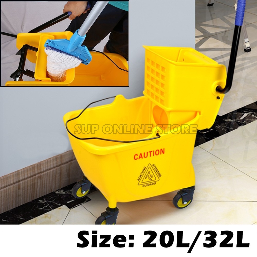 Heavy Duty Commercial Mop Bucket with Wringer / Industrial Yellow ...