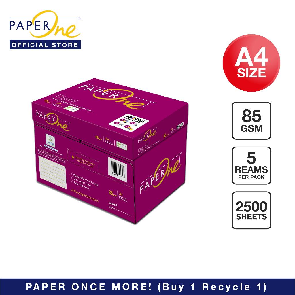 PaperOne A4 Digital Paper 85gsm 2500 Sheets (5 Reams) | Shopee Singapore