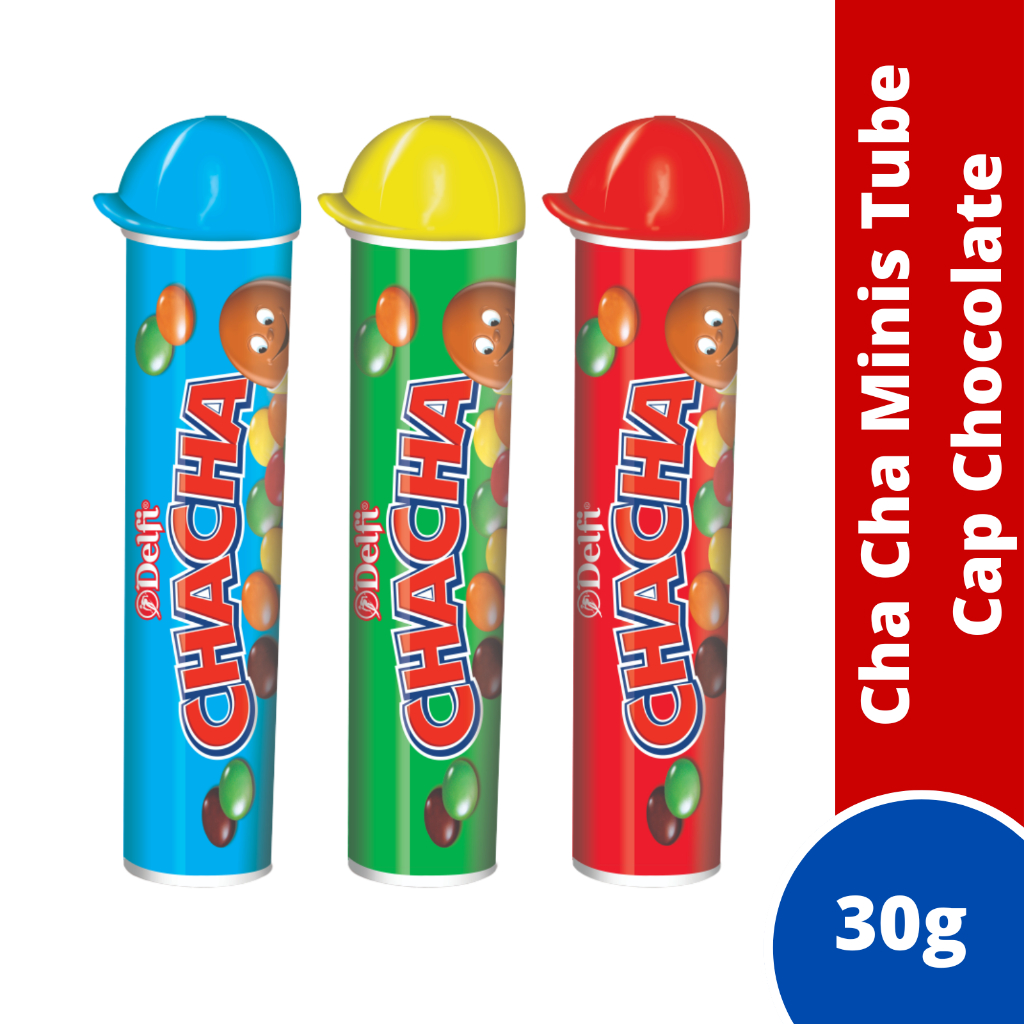 Delfi Cha Cha Minis Tube Cap Chocolate (30g) | Shopee Singapore