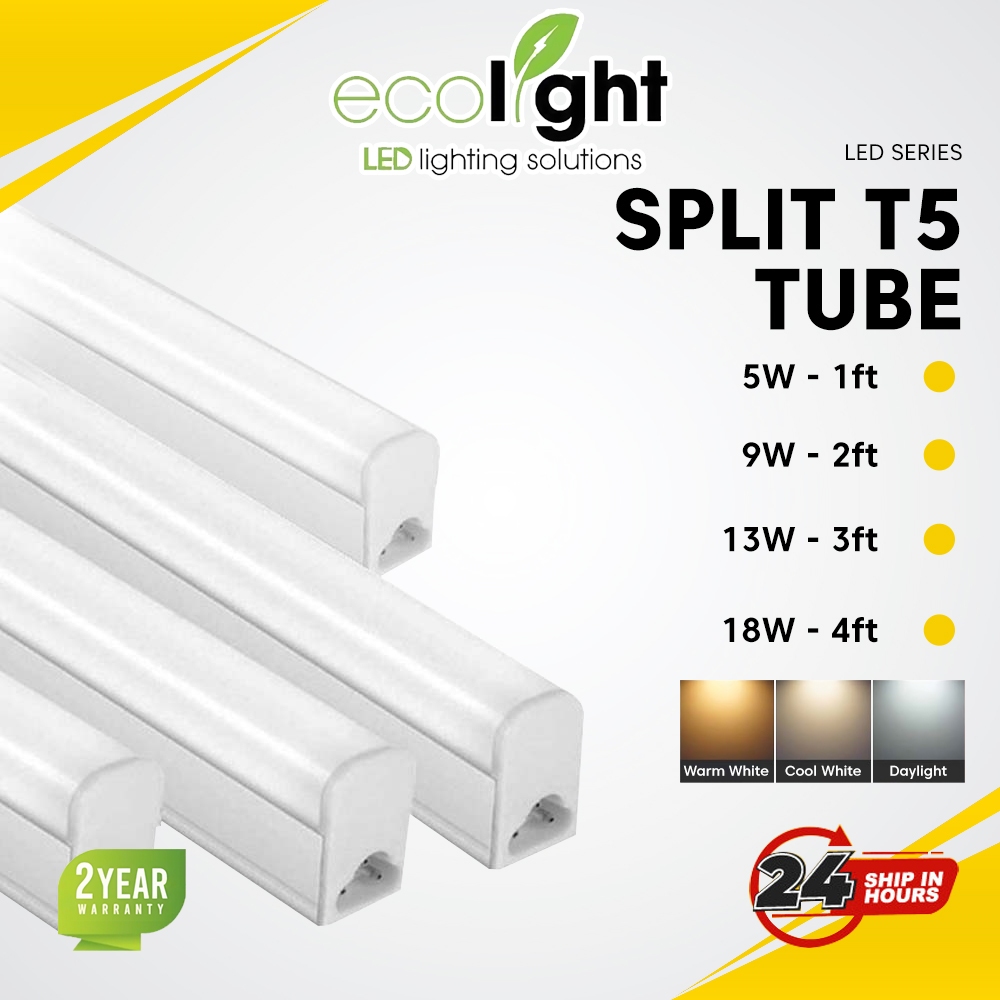 Ecolight LED T5 Tube Light Lamp Bulb Complete Set Celling Light Energy ...
