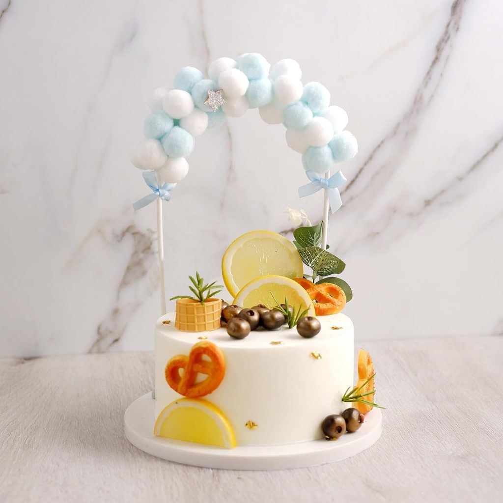 Arch Cake Topper Cotton Balls Arch Cake Topper, Cake Decoration for ...