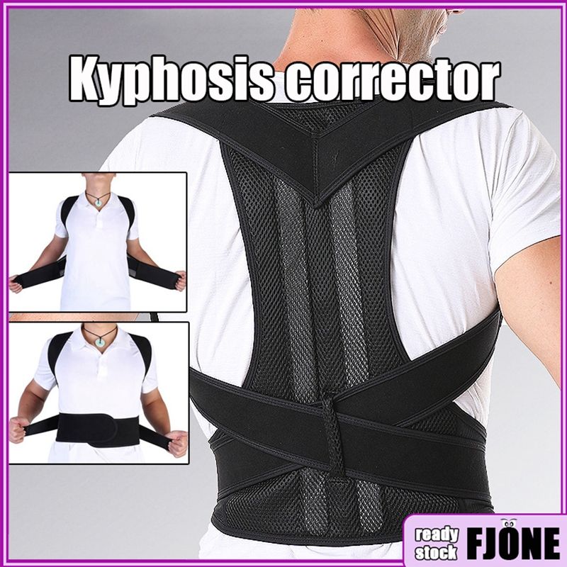 Unisex Posture Shoulder Corrector Adjustable Back Waist Support Belt ...