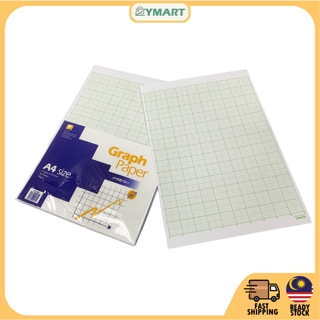 A4 Size Graph Paper 2mm Square & Line, Kertas Graf 70gm (48 Sheets/Pack ...