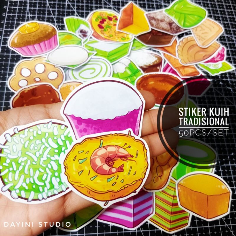 50pcs Sticker Kuih Tradisional Melayu | Stiker Traditional Food ...