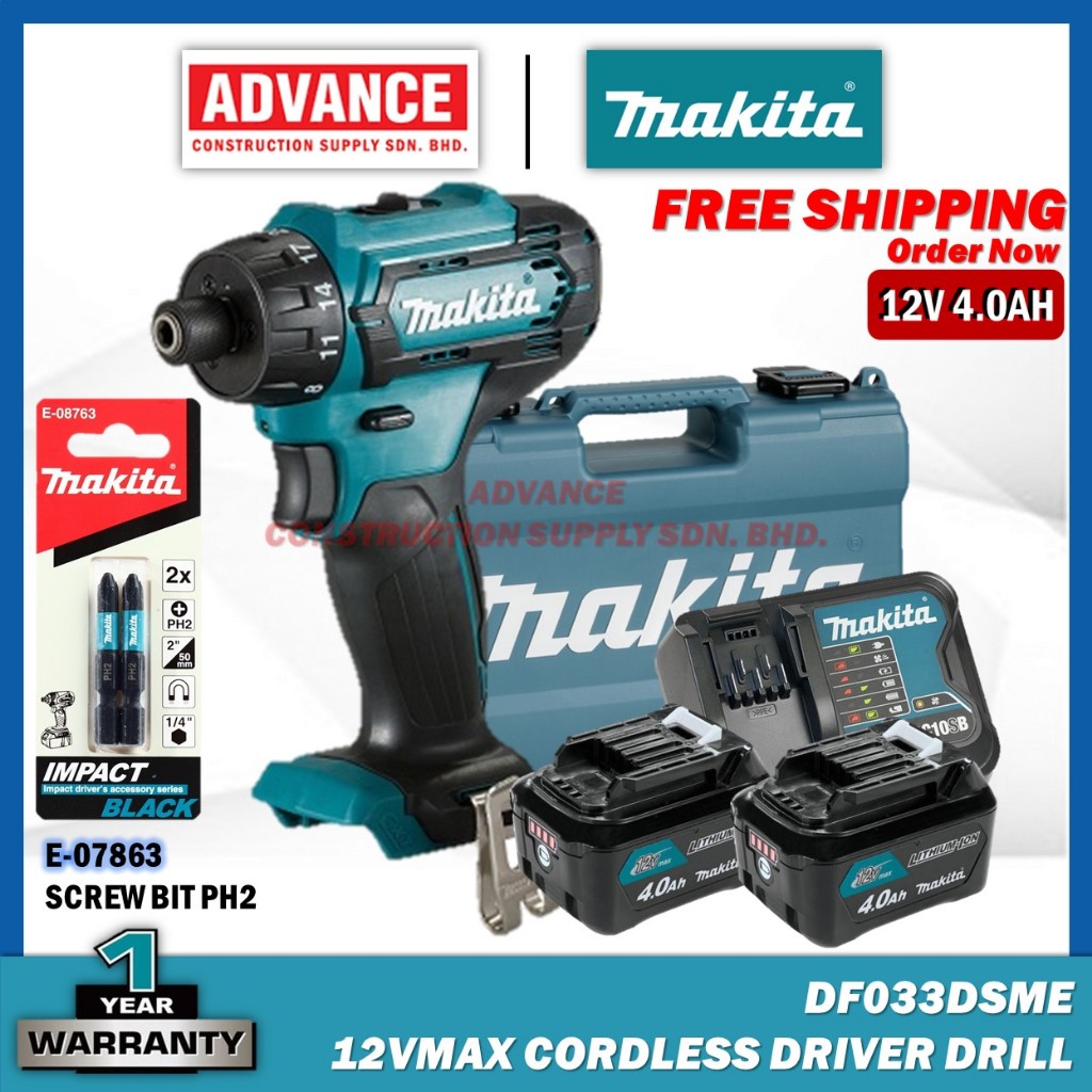 MAKITA DF033DZ / DF033DWAE / DF033DSME 12Vmax Cordless Driver Drill ...