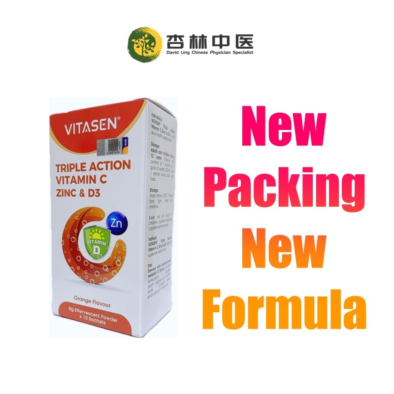 Vitasen Triple Action Vitamin C Zinc & D3 Orange Flavour EXP: Oct 2025 ...