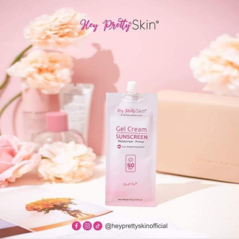 hey pretty skin sunscreen gel cream 50g | Shopee Singapore