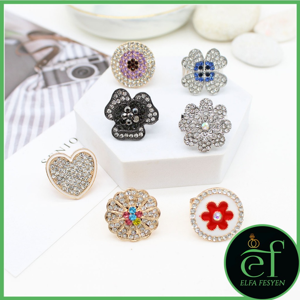 Pom Pom Buckle Cap Ring Brooch (K2085)(K2086)(K2087)(K2088)(K2089 ...