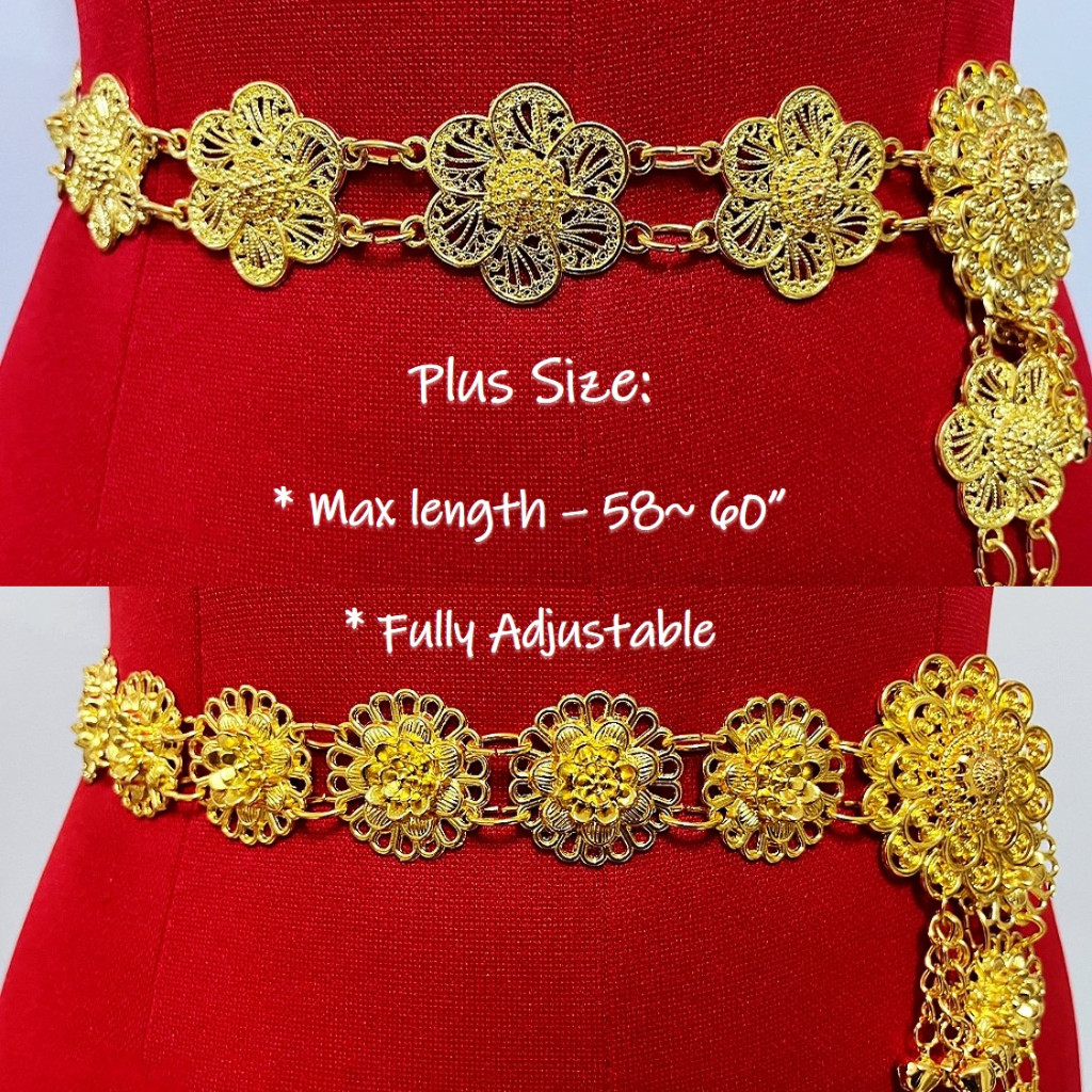 [Ship From KL] 60" Plus Size Traditional Sarong Belt Antique Jewelry ...