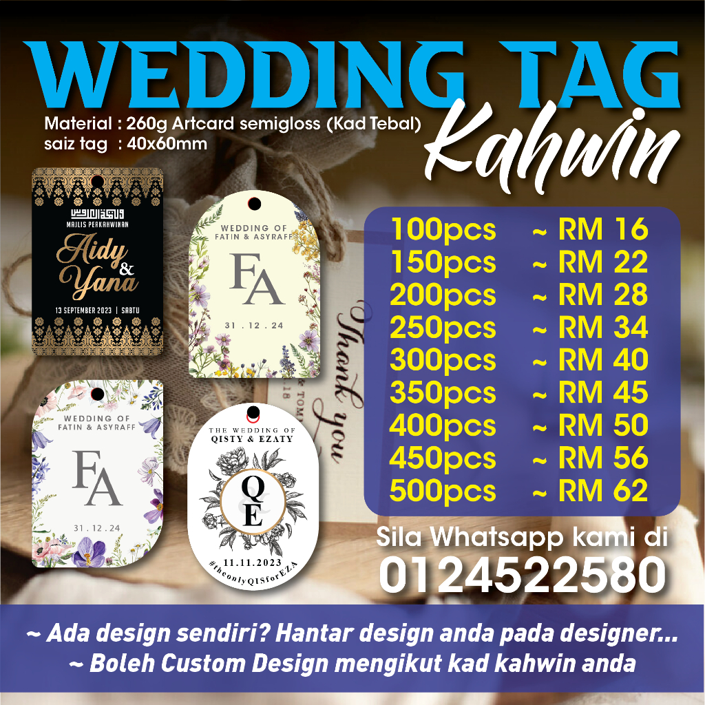 Wedding Tag Majlis Kahwin / Doorgift / Thank you tag & BERKUALITI ...