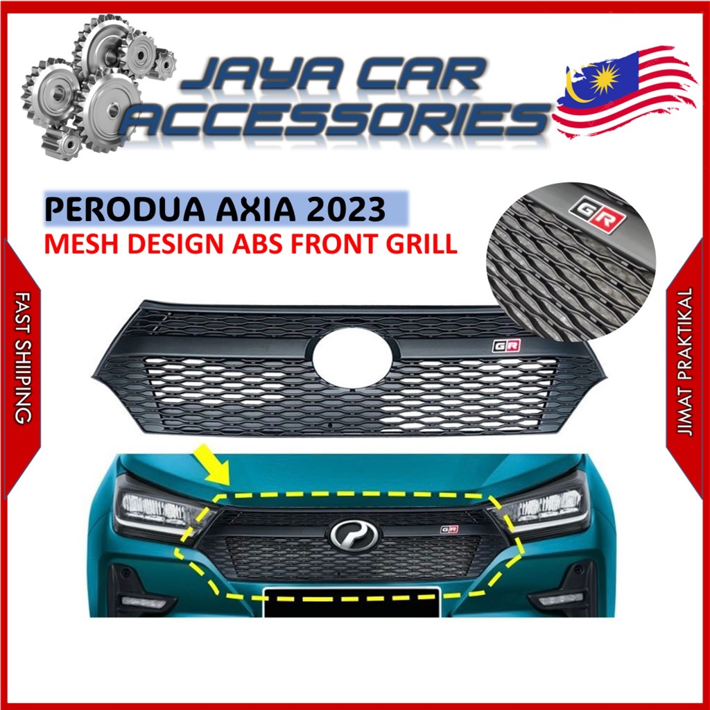 Perodua Axia 2023 Mesh Honeycomb Design ABS Front Grille GR All new ...