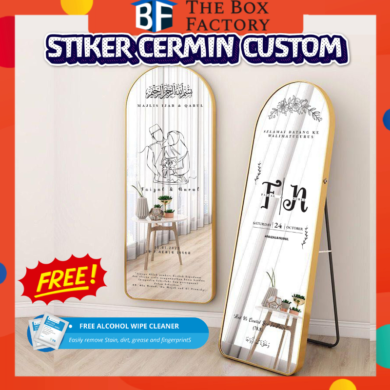 Custom LONG MIRROR Sticker KAHWIN TUNANG MIRROR Sticker MIRROR SIGNAGE ...