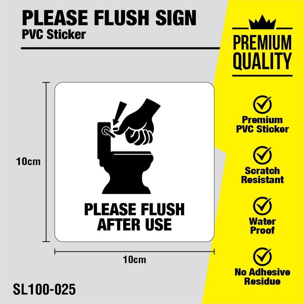Signage for Please Flush After Use / Sila Pam Air Selepas Guna (10cm x ...