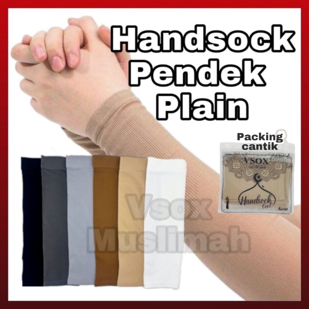 Vsox aqua handsock muslimah plain/ Handsock pendek / panjang/ unisex ...