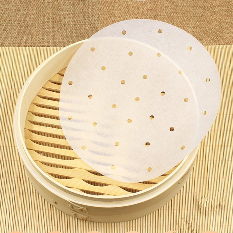 Dim Sum Disposable Perforated Parchment Bamboo Steamer Paper Liners For ...