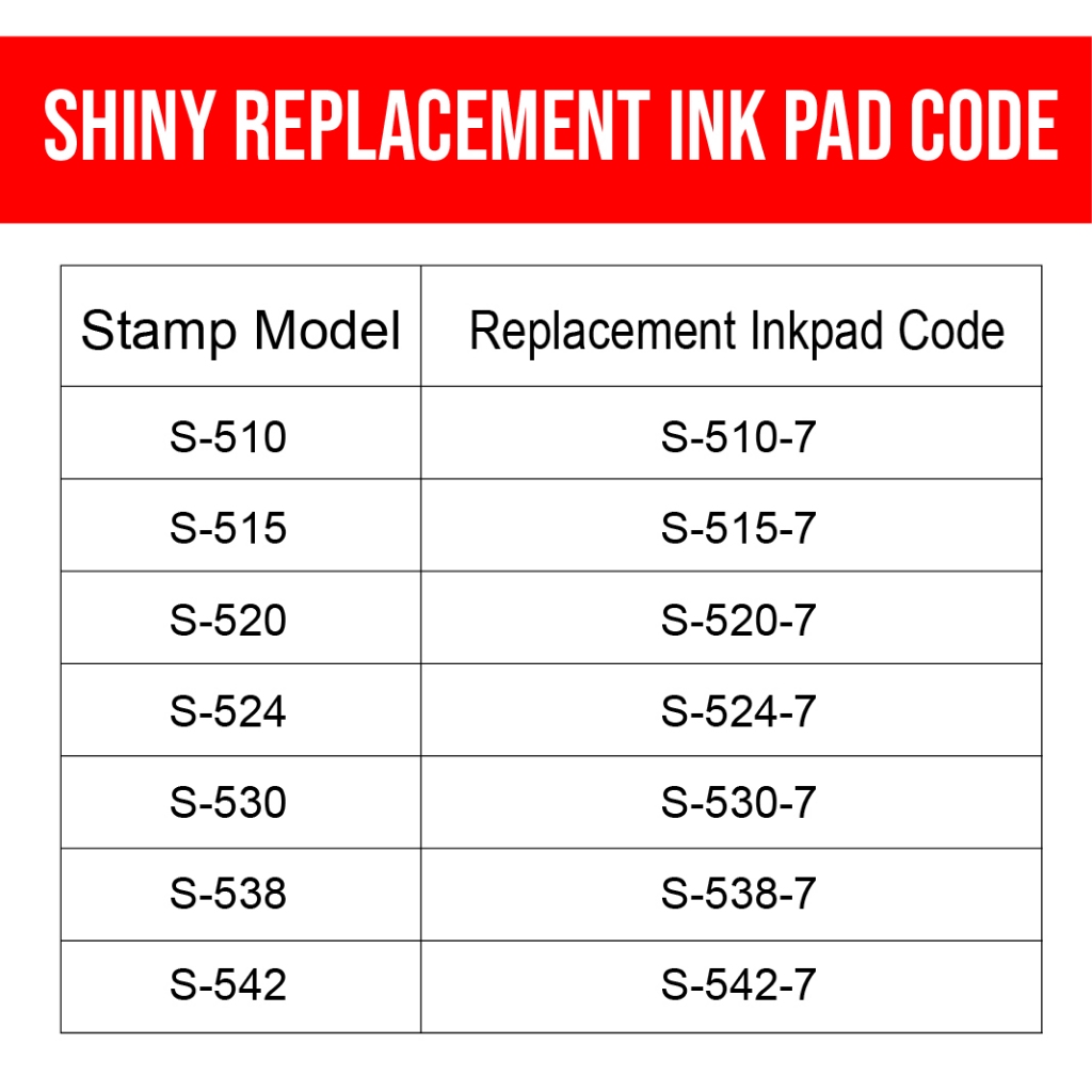 SHINY ROUND CHOP REPLACEMENT INK PAD /S-510-7/S-515-7/S-520-7/S-524-7/S ...