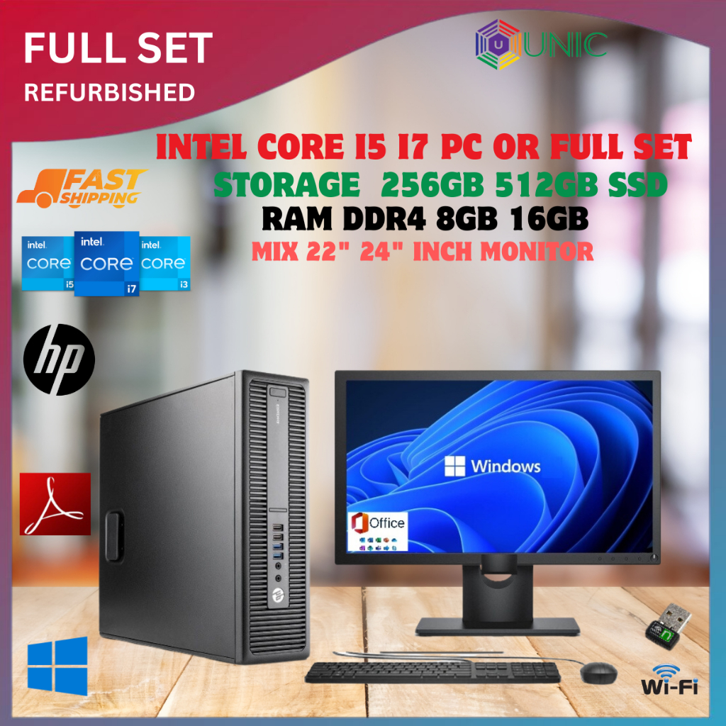 Gaming HP EliteDesk 800 G2 Core i5 / i7 6th Gen PC & Full Set ...