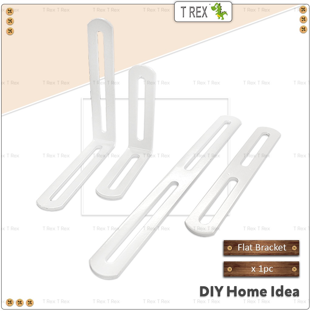 T Rex DIY Heavy Duty Multipurpose Long Holes Steel Flat Bar Bracket ...