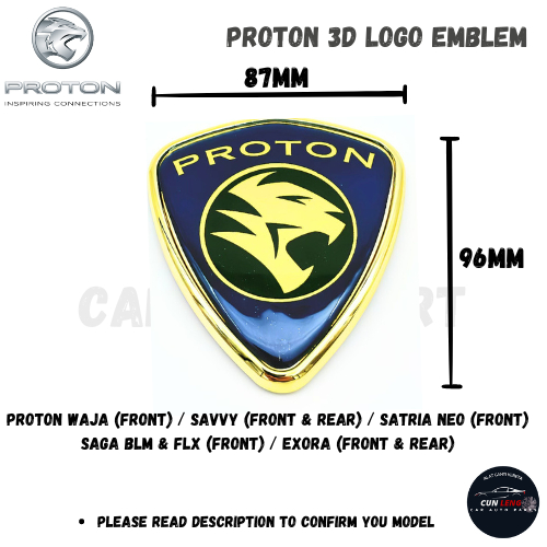 Proton 3D Logo Emblem For PROTON WAJA MMC (FRONT) / SAVVY / SATRIA NEO ...