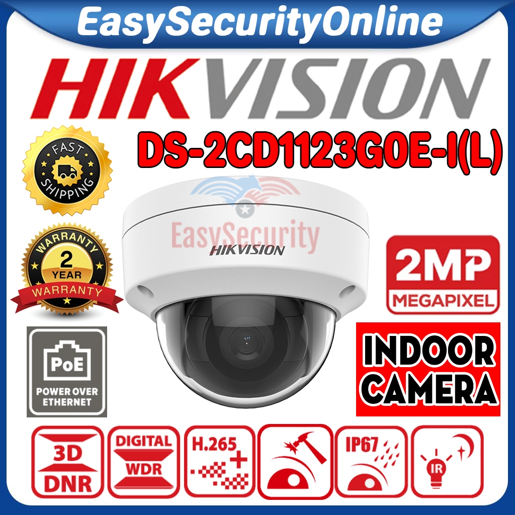 HIK HIKVISION DS-2CD1123G0E-I(L) 2.0MP POE Power Over Ethernet IP 2MP ...