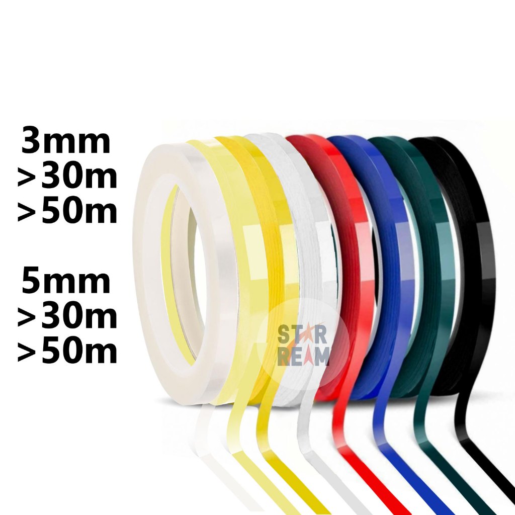 Whiteboard Line Tape (3mm/5mm)(30m/50m)Tape Halus/ Sticker Line ...