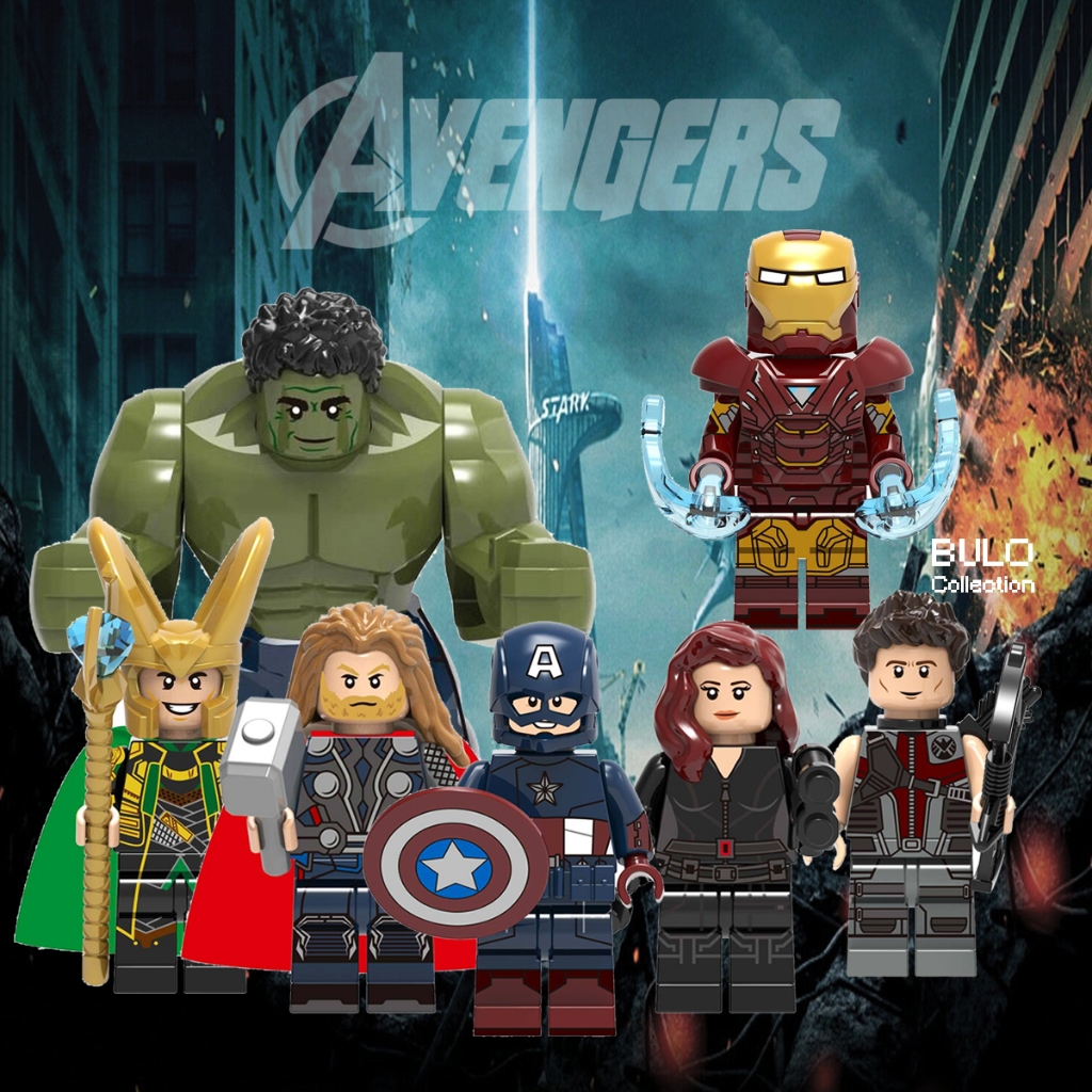 Avengers Custom Minifigures Iron Man Captain America Hulk Thor Loki ...