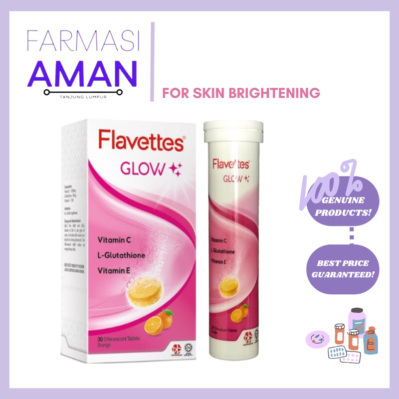 Flavettes Glow Effervescent Tablets Orange Flavour (15’s / 30’s ...