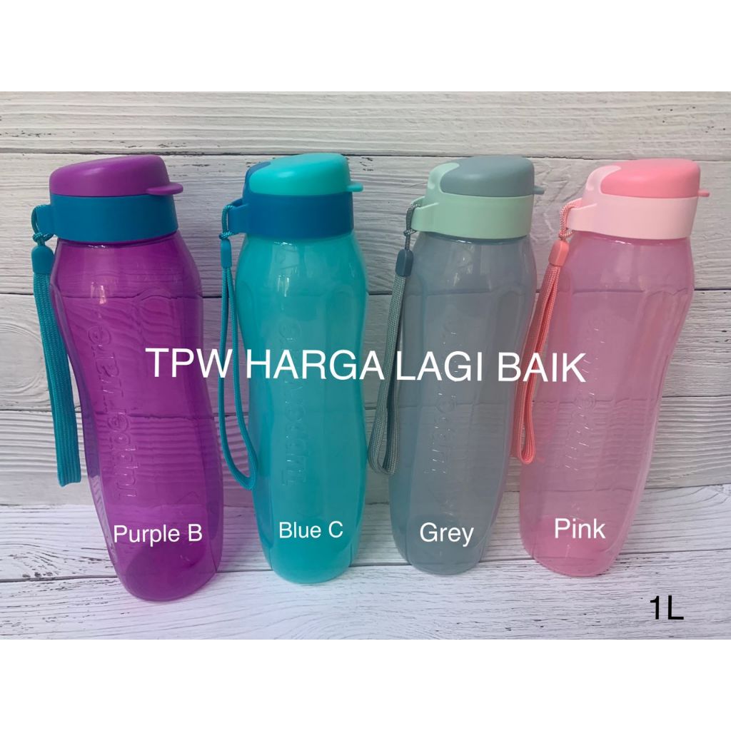 Tupperware Eco Slim Flip Top Water Bottle 1L with Strap / Bottles ...