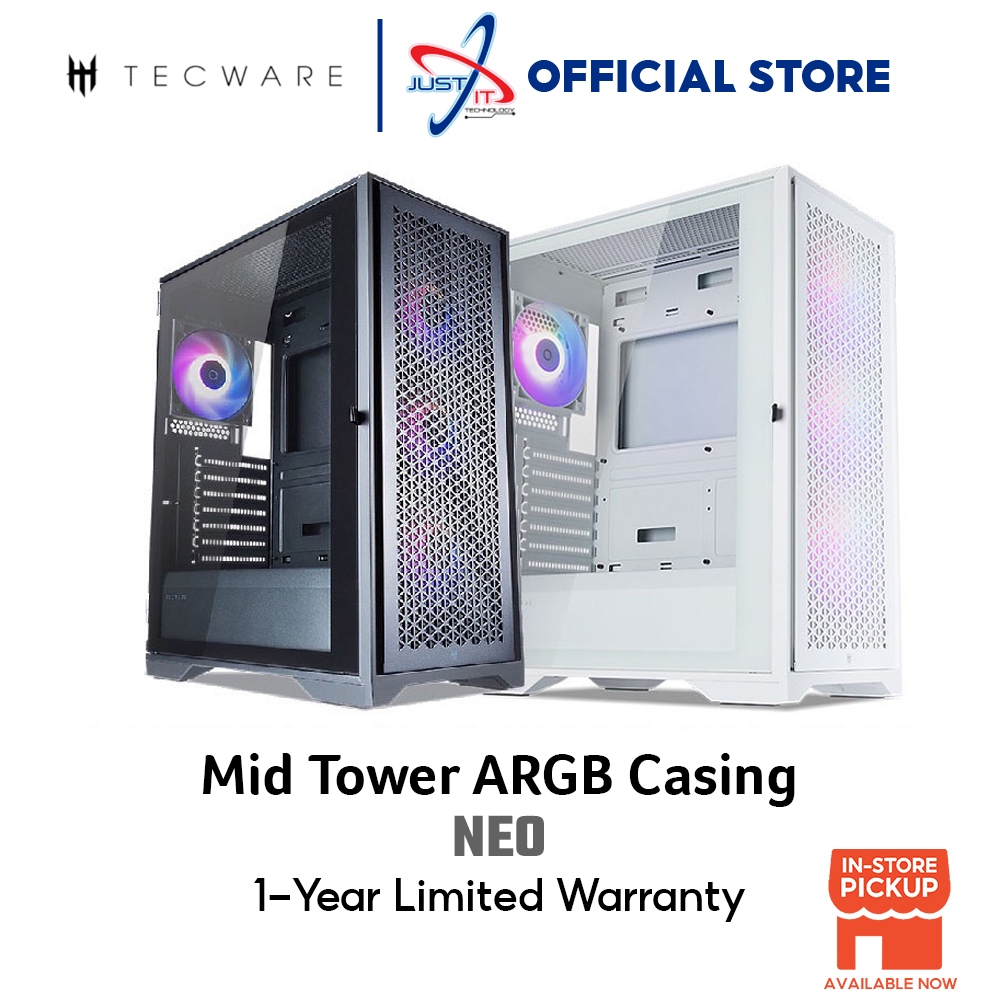 TECWARE NEO TG ARGB ATX Case ( Black / White ) | Shopee Singapore