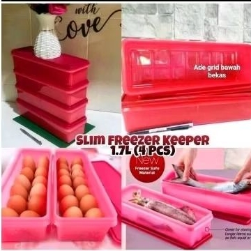 [TUPPERWARE] Slim Freezer Keeper 1.7L (1pc) Thin Stor Container Bekas ...