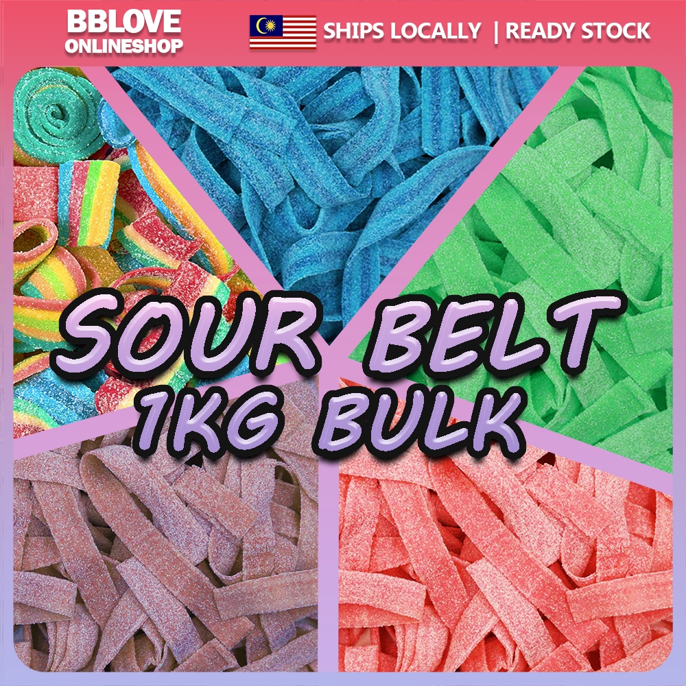 1KG bulk sour belt Gula Jelly borong Sour gummy, MIX ,Manis, Candy ...