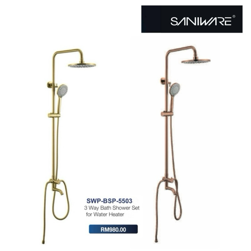 SANIWARE 3WAYS SHOWER SET GOLD /ROSE GOLD SWP-BSP-5503G/RG (SUITABLE ...