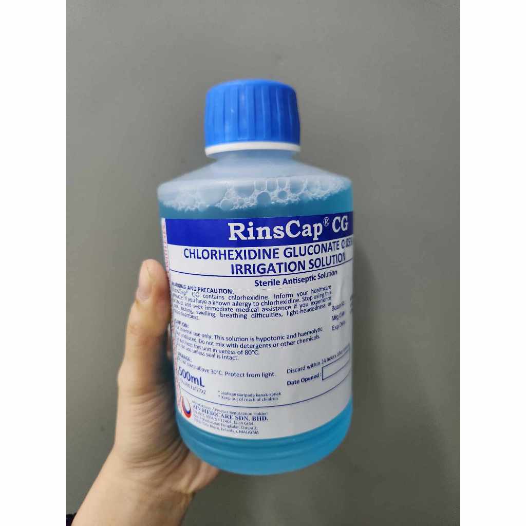 RINSCAP Chlorhexidine Gluconate 0.05% w/v Irrigation Solution 500ml ...