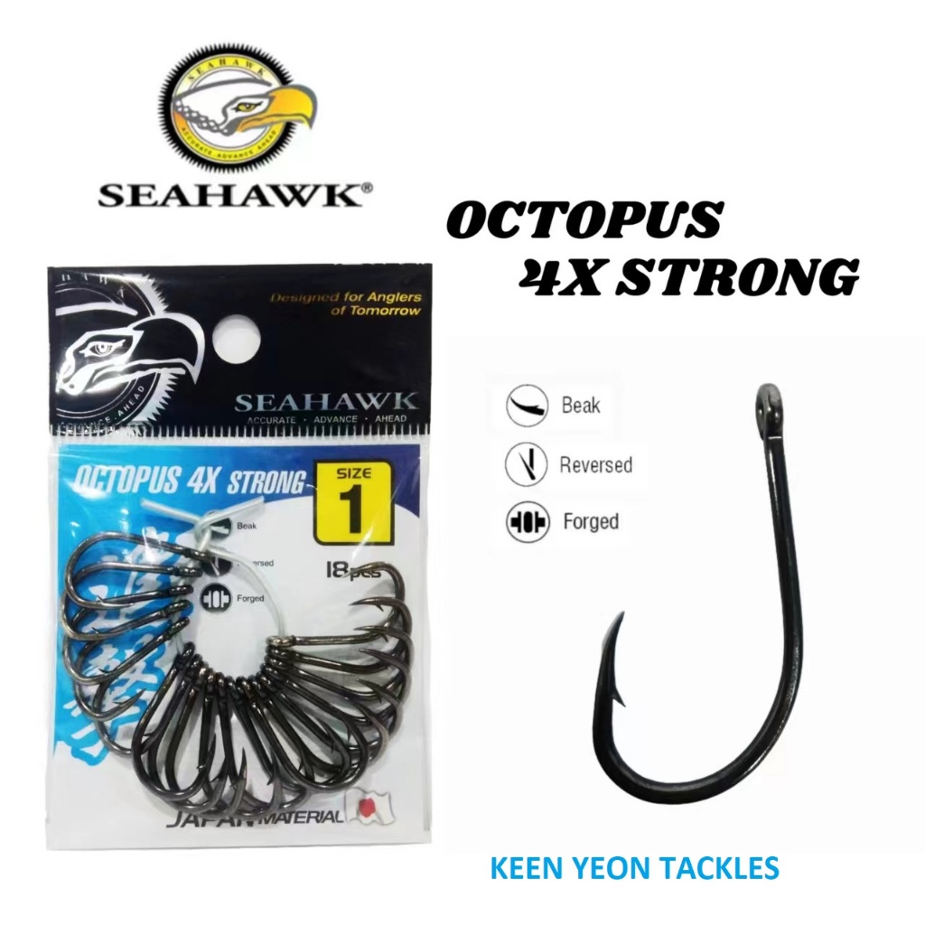 SEAHAWK OCTOPUS 4X STRONG FISHING HOOK (MADE IN KOREA) | Shopee Singapore