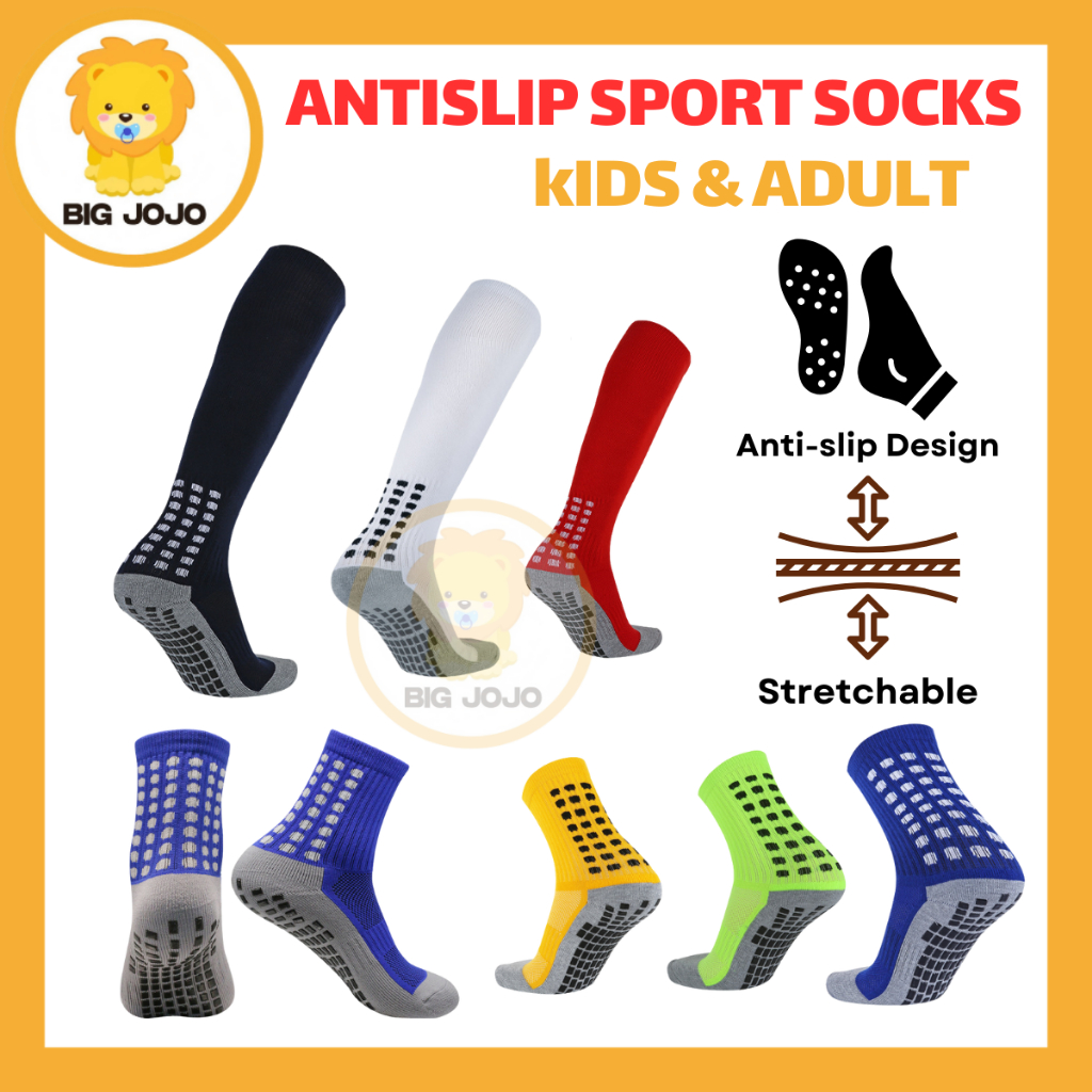 kids thick anti slip football socks long futsal socks tebal bola sepak ...