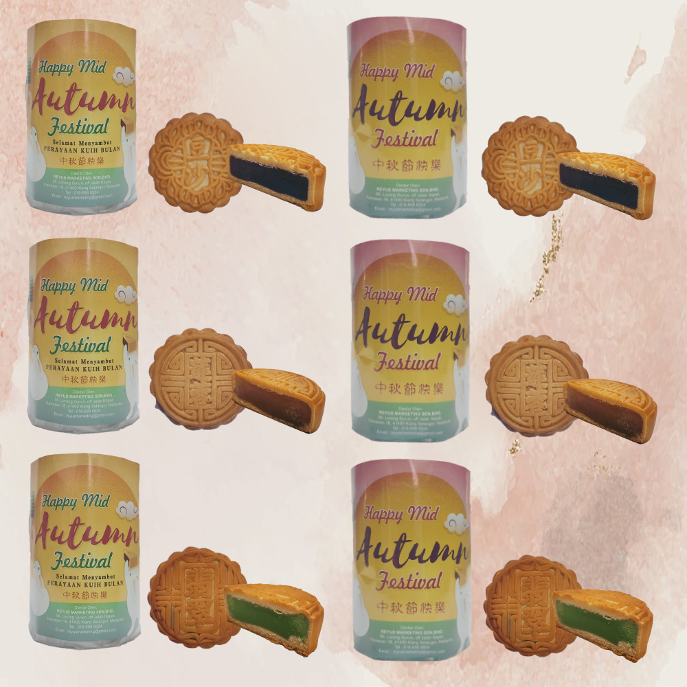 【HALAL】KUIH BULAN 480GM PACK传统月饼,素传统月饼,MOONCAKE ASSORTED FLAVOR ...
