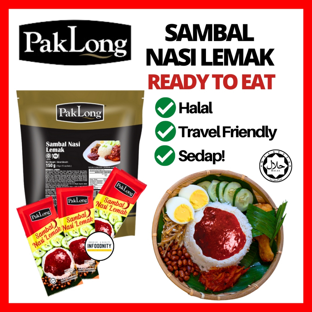 Sambal Nasi Lemak Sambal To Eat Halal Sambal Travel Pack Sambal Petai ...