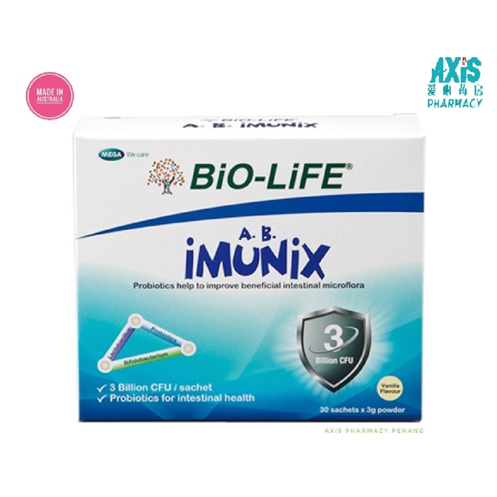 BIO-LIFE A.B. IMUNIX 3 BILLION CFU Beneficial Microflora Vanilla ...