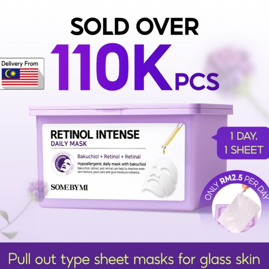 SOME BY MI Retinol Intense Daily Mask 30EA, Bakuchiol, Retinol, Retinal ...