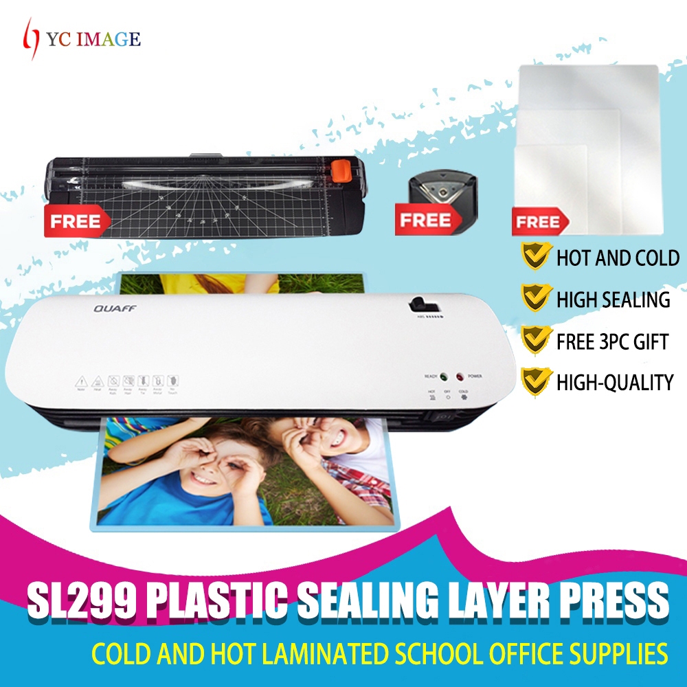 SL299 Film laminator Office Hot & Cold Laminator Machine With Paper Cutter + Corner Rounder ...