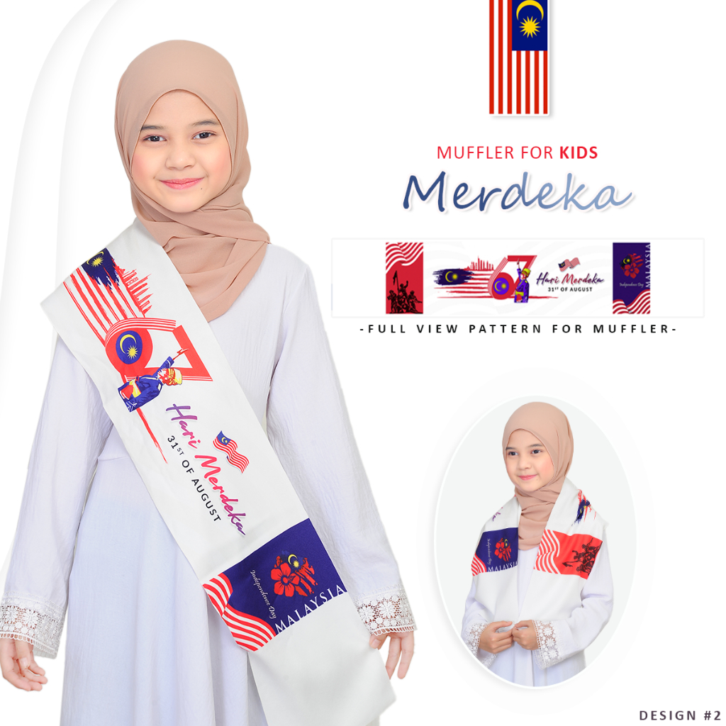 Muffler Scarf Merdeka Budak Modren Viral Merdeka 2024 Stylish Hijab ...