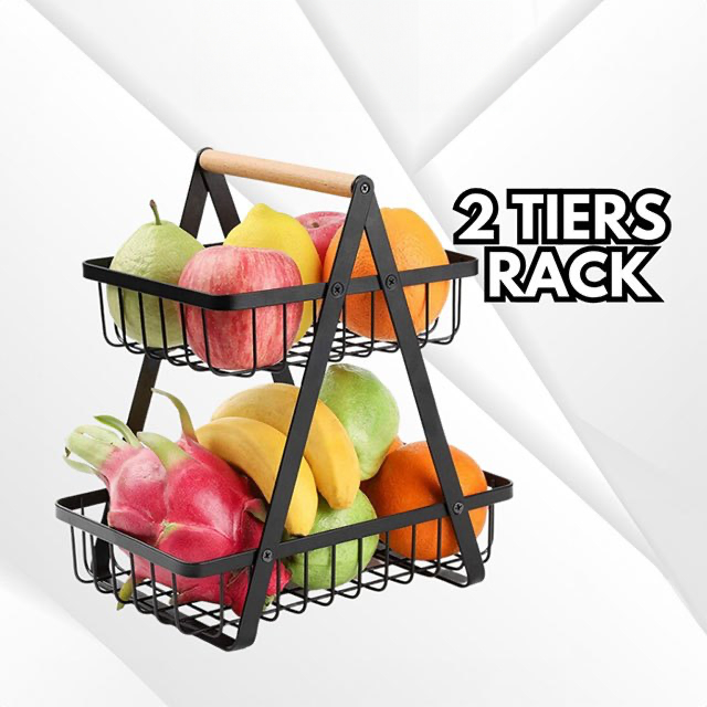 [Shopee Choice]2 Tier Onion Rack Fruit Basket Vegetable Storage Kitchen ...