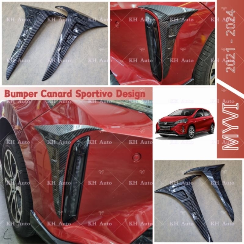 Perodua Myvi 2021-2024 Gen3 Car Front Bumper Canard Garnish Sportivo ...