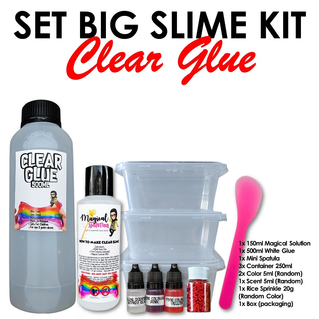 SET BIG SLIME KIT - CLEAR GLUE (CAN MAKE SLIME 600G++) - slimebykaklyn ...