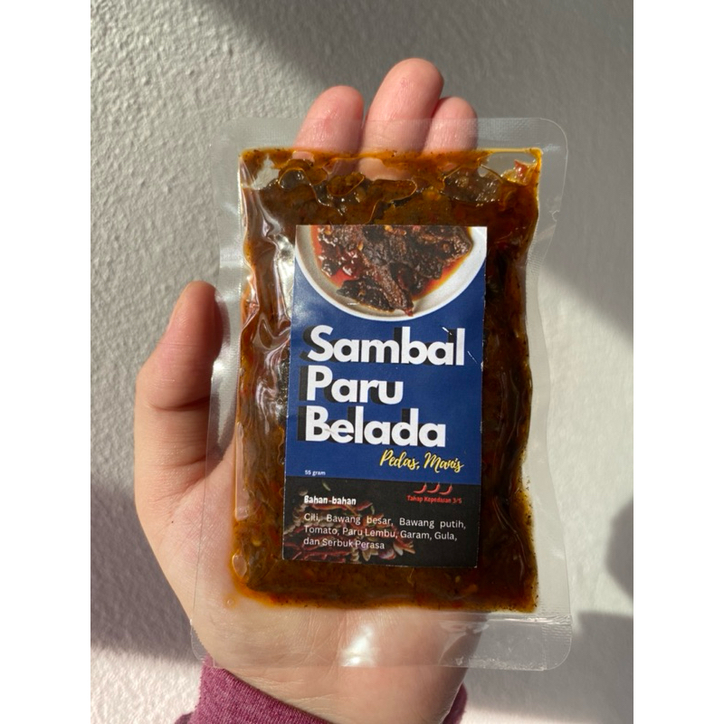 (Sambal TRAVEL PACK) Sweet Spicy Belada Lung Sambal 55g, Suitable for ...