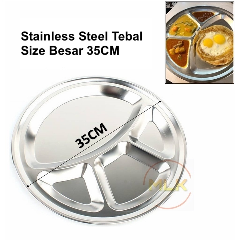 MLK Stainless Steel Roti Canai Tray Plate Food Serving / Roti Prata ...