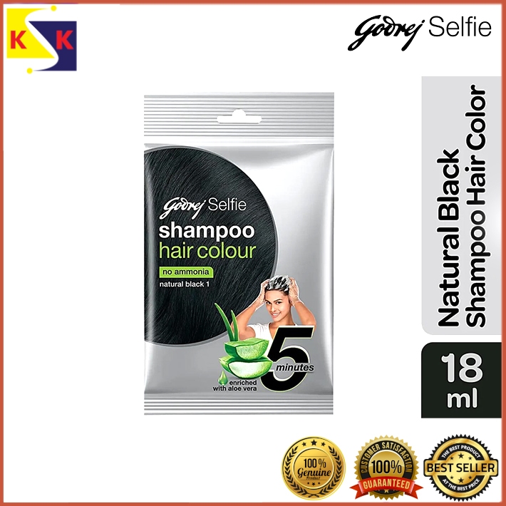 Godrej Selfie 5 Minute Shampoo Hair Colour , Natural Black | Shopee ...